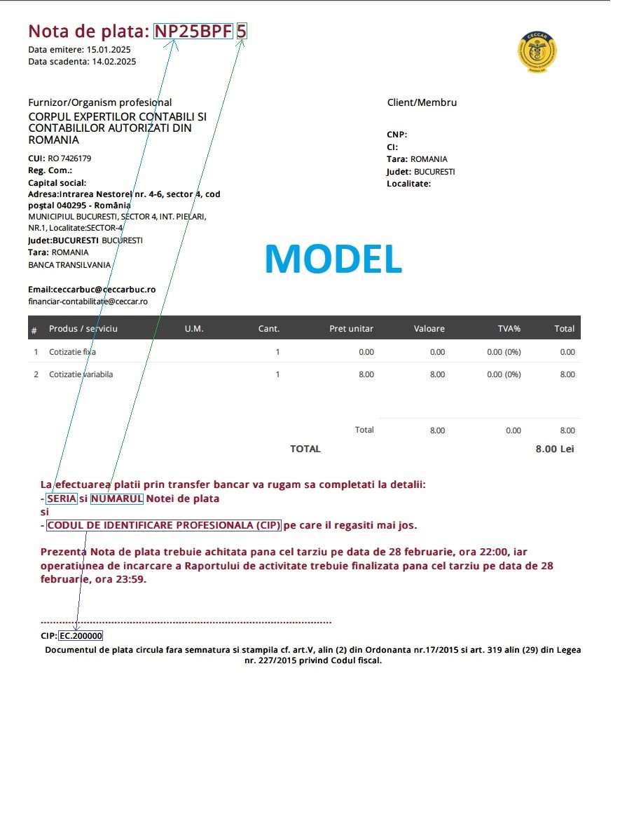 Obtinere viza – CECCAR Bucureşti